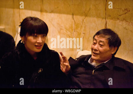 --FILE--Zong Qinghou, right, Chairman of Wahaha Group, and his daughter ...