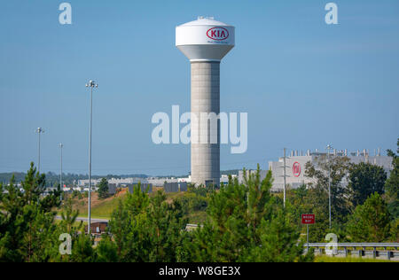 Water tower outside the Kia car manufacturing plant in West Point ...