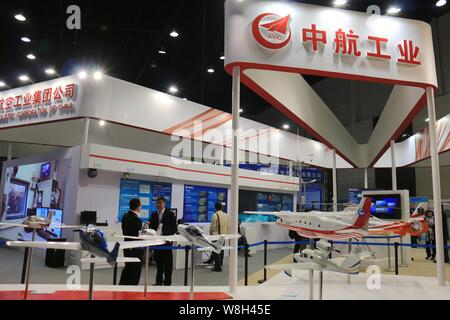 --FILE--View of the stand of Aviation Industry Corporation of China ...