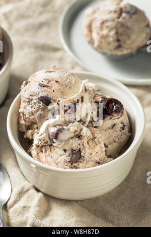 Homemade Moose Tracks Ice Cream in a Bowl Stock Photo - Alamy