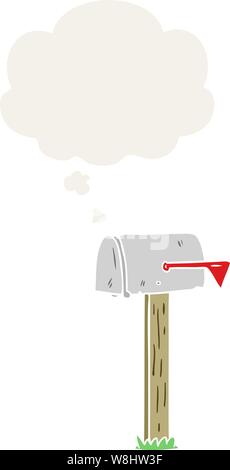 cartoon mailbox with thought bubble in comic book style Stock Vector ...