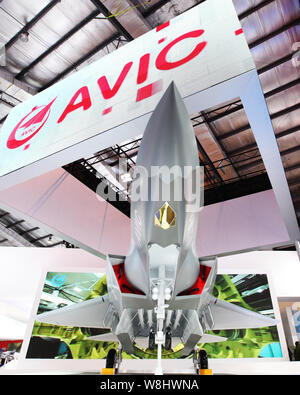 --FILE--A model plane is on display at the stand of AVIC (Aviation ...