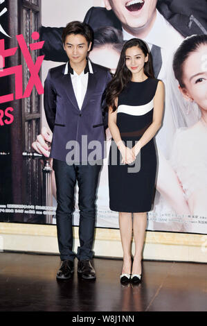 Chinese actor and model Chen Xiao and Chinese snowboarder Su Yiming ...