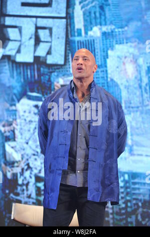 American actor Dwayne Johnson dressed in a traditional Chinese Tang ...