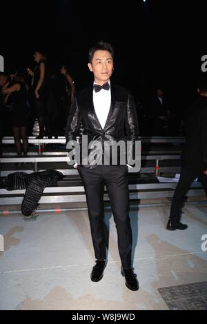 Chinese actor Zhu Yawen poses during a press conference for his new TV ...