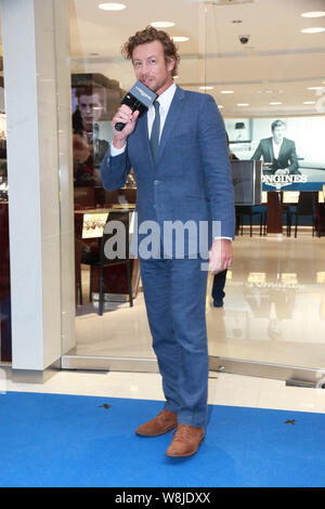 Australian actor Simon Baker speaks to the media during a press ...
