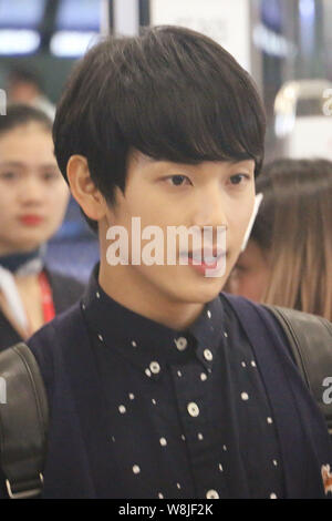 South Korean actor Yim Si-wan, back, also a member of South Korean ...
