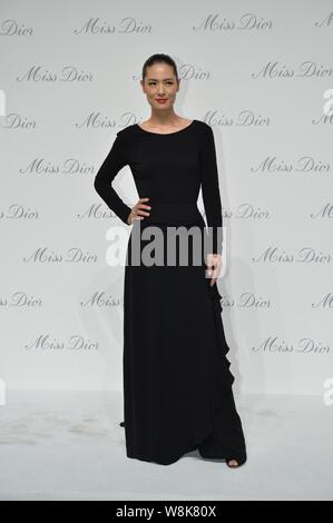 Chinese model Ma Yanli poses on the red carpet for the opening of Miss ...