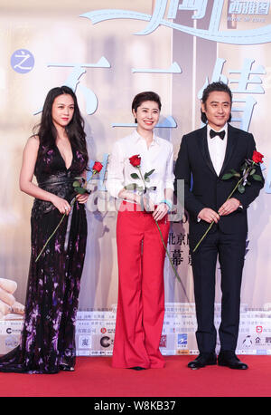 (From left) Chinese actress Tang Wei, Taiwanese director Ang Lee and ...