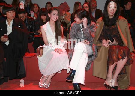 Taiwanese actress Hannah Quinlivan, left, the wife of Taiwanese singer ...