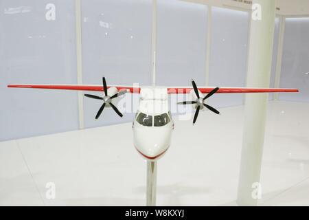 --FILE--A model of the Y-12F regional turboprop aircraft is on display ...