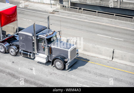 Big rig classic powerful gray extended cab semi truck tractor for truck ...