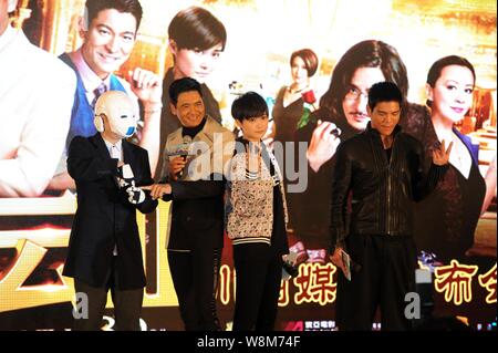 (From left) Chinese dubbing actor Chen Hao, Hong Kong director and ...