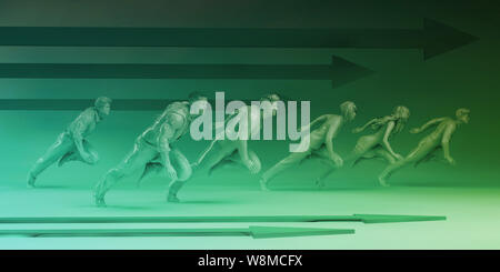 Business Team Running Towards Achieving Success Concept Stock Photo - Alamy
