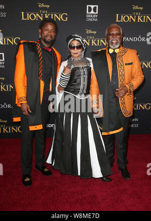 (L-R) Atandwa Kani, Mandi Kani and John Kani at the Disney's THE LION ...