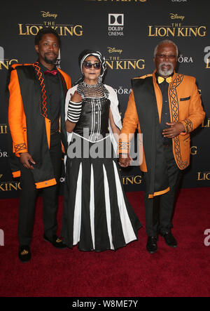 (L-R) Atandwa Kani, Mandi Kani and John Kani at the Disney's THE LION ...