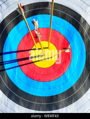 Many arrows in target Stock Photo - Alamy