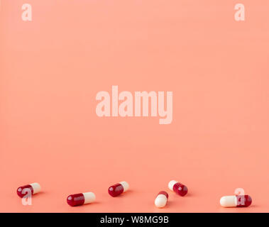 Red pills Tablets drugs heap antibiotic pharmacy medicine medical ...