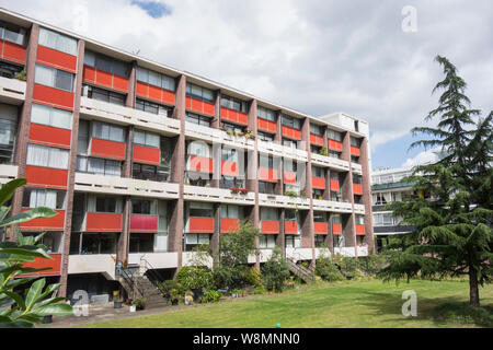 Exterior of Basterfield House apartments on Golden Lane Estate, London ...