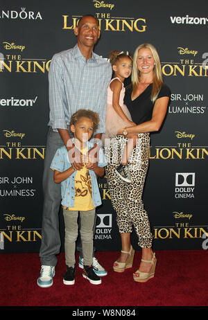 Reggie Miller and family at World Premiere of Disney's "The Lion King ...