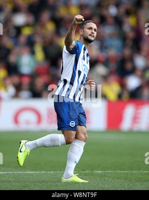 Florin Andone of Brighton & Hove Albion celebrates after scoring his ...