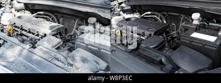 Half clean and half dirty car Stock Photo: 16914320 - Alamy