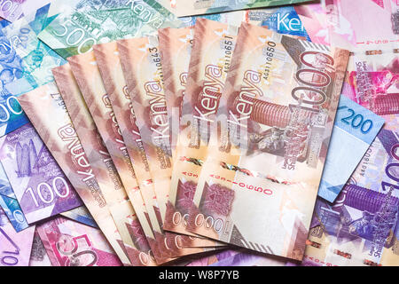 New 2019 Kenyan 1000 Shilling bank notes on other bank notes in various ...