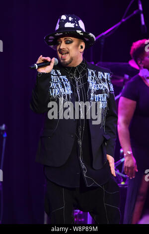 Boy George perfumes on stage at The Henley Festival Day 1 Featuring ...