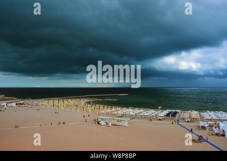 CONSTANTA, ROMANIA - AUGUST 4, 2019. Reyna Beach and terrace at Faleza ...