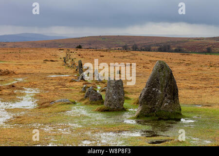 Merrivale Stone Circle on Dartmoor Stock Photo - Alamy