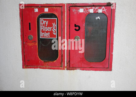 A dry riser inlet box in the Uk Stock Photo - Alamy