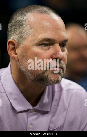 Denver Nuggets head coach Michael Malone () in the first half of an NBA ...