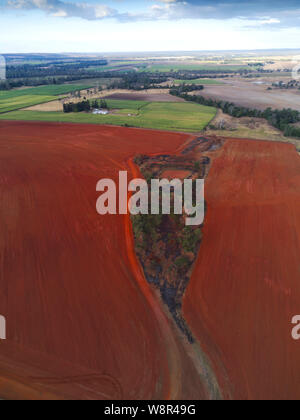 Aerial of newly cleared bushland to make way for irrigated cropping ...