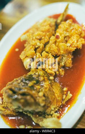 Shanghai squirrel fried fish, a common Chinese dish. Deep fried fish ...