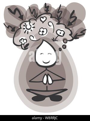 Stick-man as flame meditating aura circle flash attack colored by ...