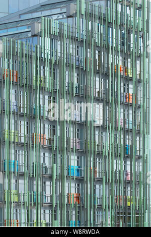 Blue colored glass block front and rotunda Stock Photo - Alamy