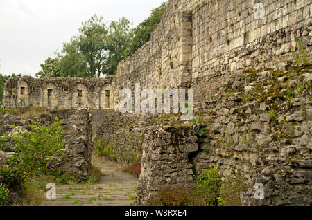 Remains of the Roman defesive walls in York, the Multiangular Tower ...
