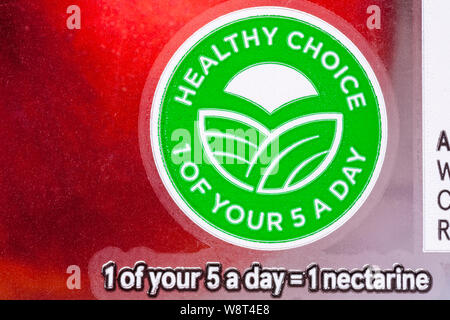 Healthy Choice 1 of your 5 a day = 1 nectarine - detail on punnet of ...