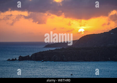 Sint Maarten sunset - dramatic Caribbean sunset on Saint Maarten island ...