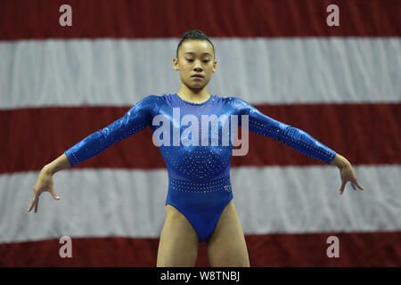 August 9, 2019: Gymnast Leanne Wong competes during day one of the ...