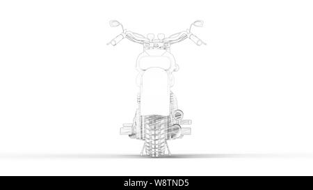 Motorcycle cruiser design sketch isolated in white studio background ...