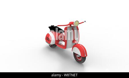 Vintage moped 3d rendering multiple views isolated in white studio ...