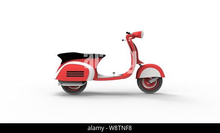 Vintage moped 3d rendering multiple views isolated in white studio ...