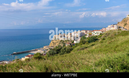 aerial view of the landscape of the Calabrian coast in Italy, you can ...