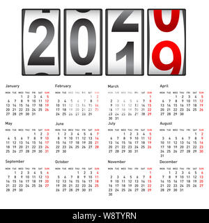 2019-2020 change with clock dial represents coming new year 2020, three-dimensional rendering ...