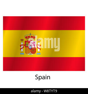 Flag of the country Spain with the signature of the name country Stock ...