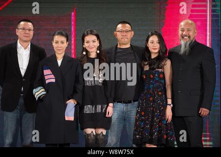 (From left) Chinese actor Wen Zhang, Hong Kong actor Kar Lok Chin ...