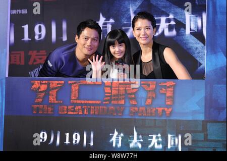 (From left) American actor Archie Kao, Chinese child star Zhang Zimu ...