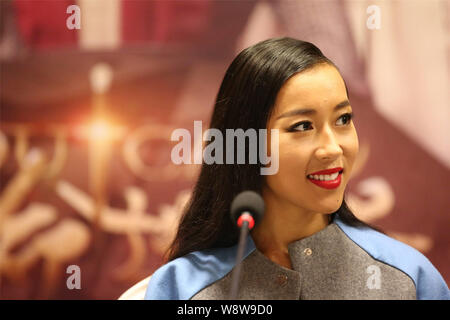 Chinese singer Jike Junyi attends a press conference for her new movie ...