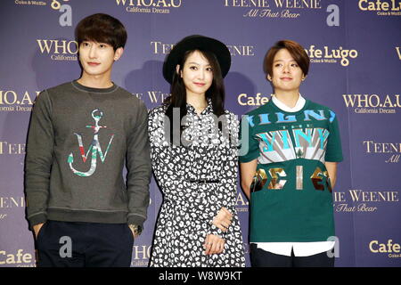 (From left) Zhou Mi of South Korean boy group Super Junior-M, Victoria ...